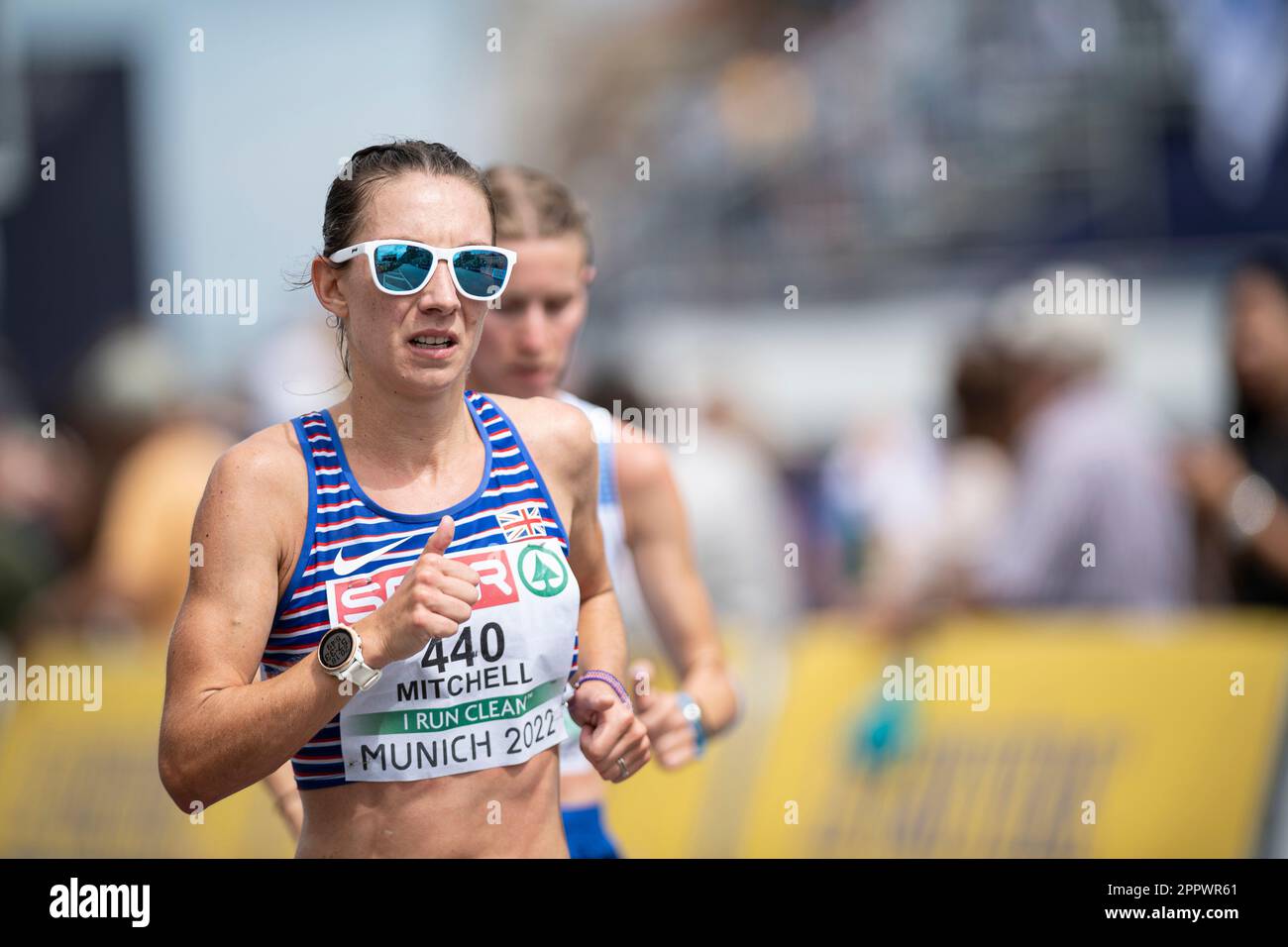 Naomi Mitchell participating in the Marathon of the European Athletics ...