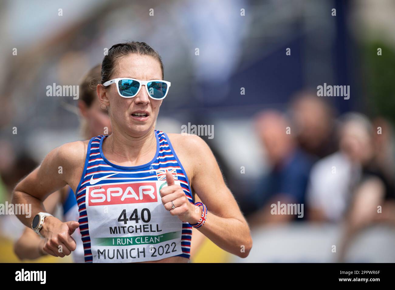 Naomi Mitchell participating in the Marathon of the European Athletics ...