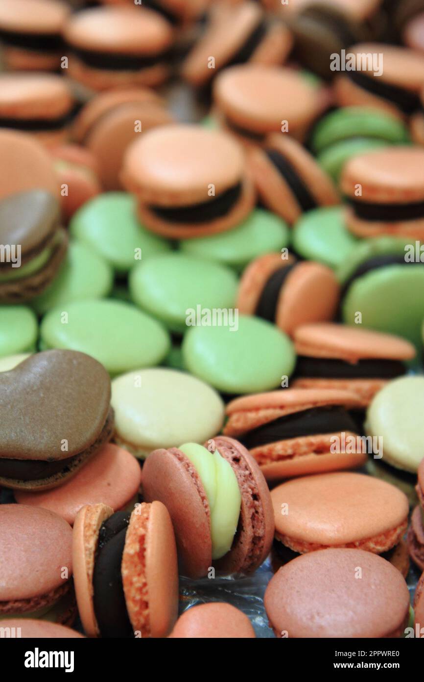 Colorful French desserts as very nice background Stock Photo - Alamy