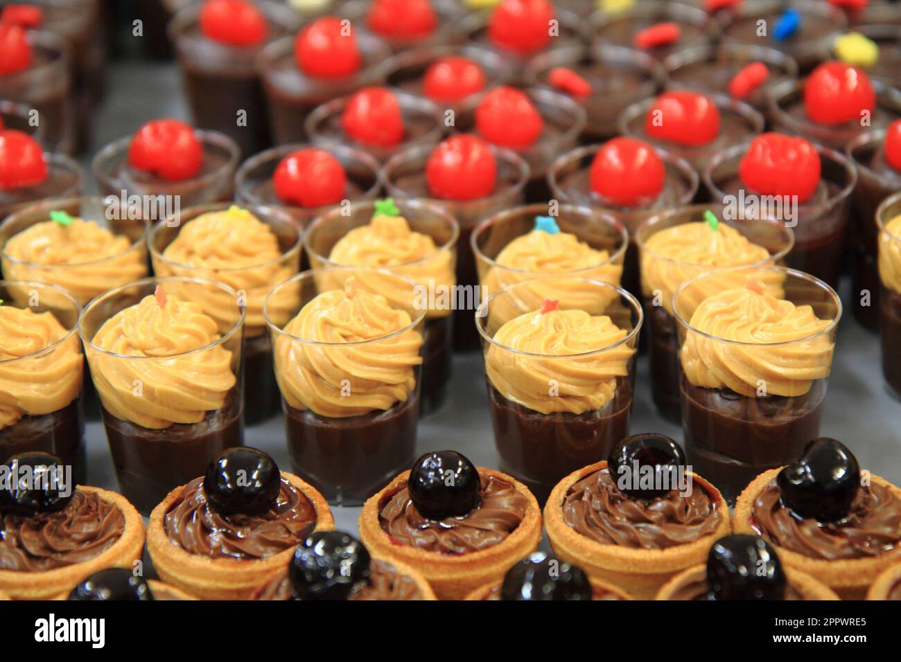 fresh chocolate desserts as nice gourmet background Stock Photo - Alamy