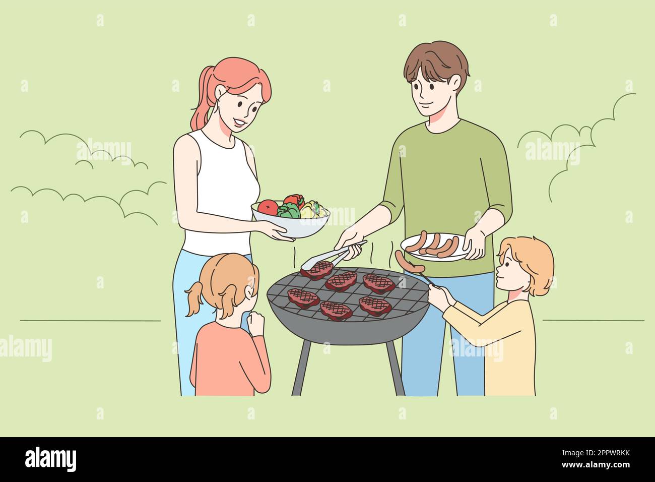 Family picnic vacation children Stock Vector Images - Alamy