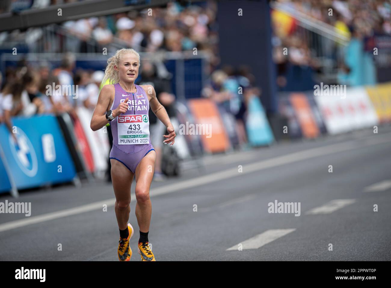Becky Briggs participating in the Marathon of the European Athletics ...