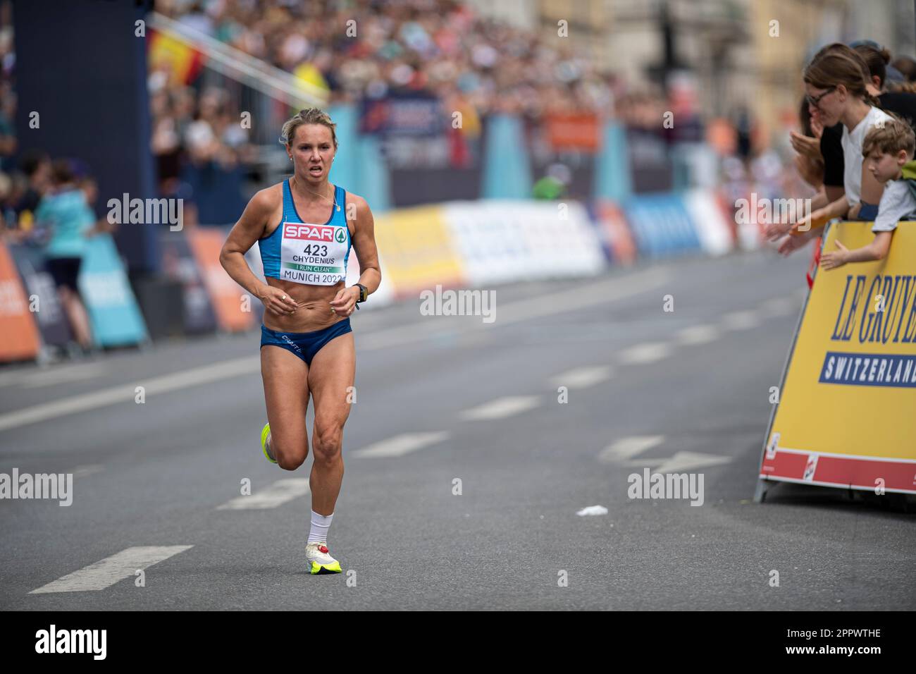 Nina Chydenius participating in the Marathon of the European Athletics ...