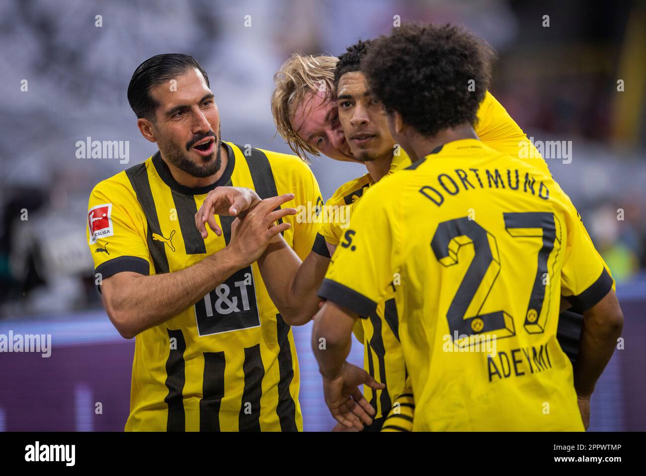 Dortmund, Germany. 22nd Apr, 2023. Torjubel: Emre Can (BVB), Julian ...