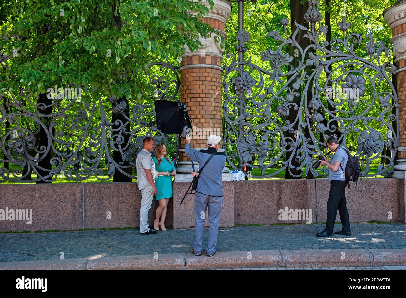 June 7, 2015 St. Petersburg, Russia. A street photographer with an ...