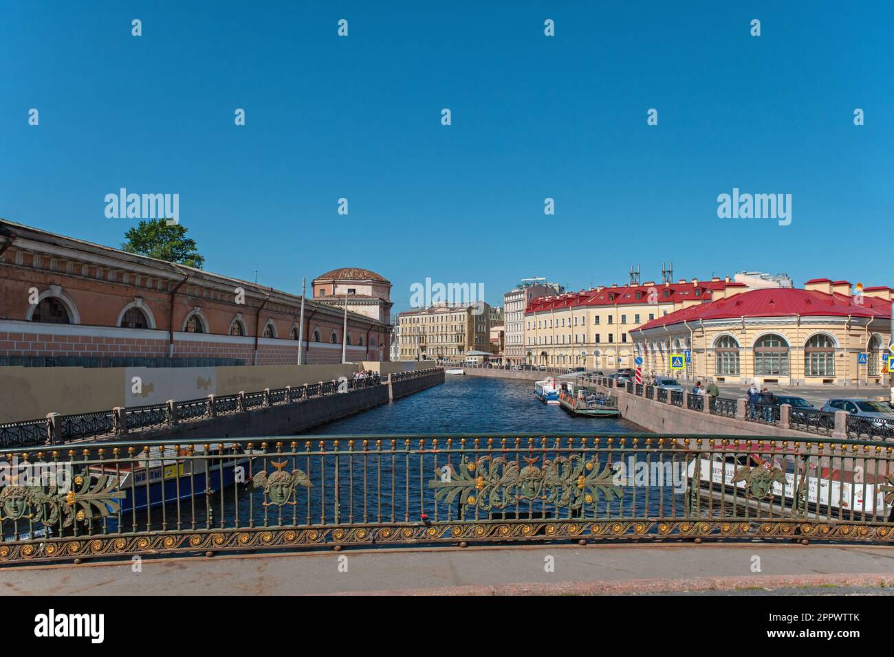 SAINT PETERSBURG, RUSSIA - JUNE 7, 2015: View of the Moika River near ...