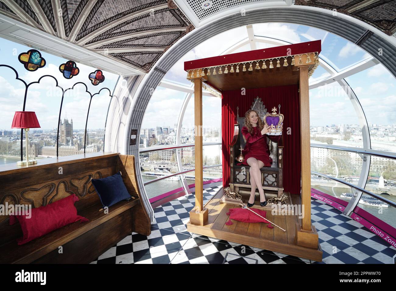 Historian Kate Williams has her picture taken inside a pod of the ...