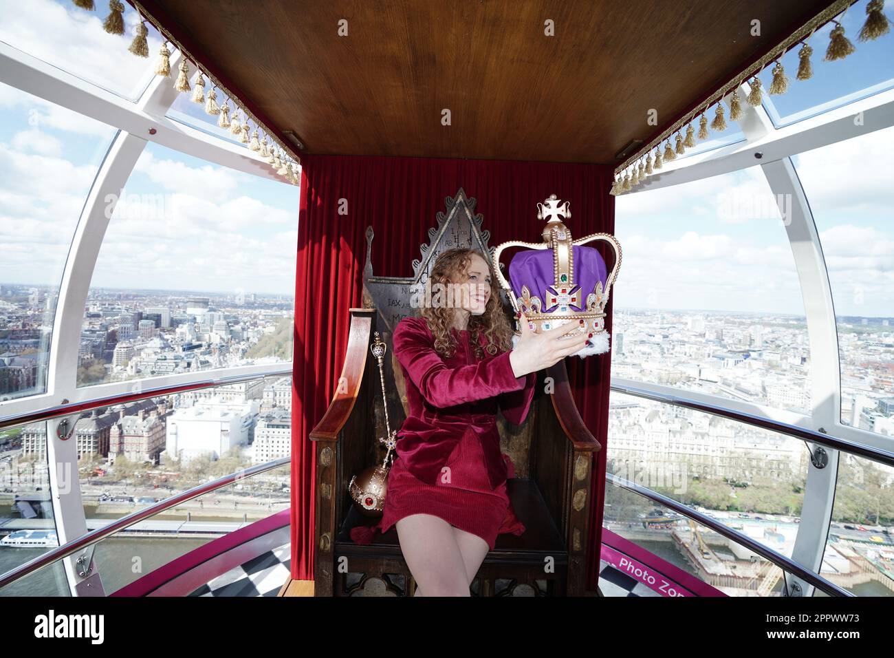 Historian Kate Williams has her picture taken inside a pod of the ...