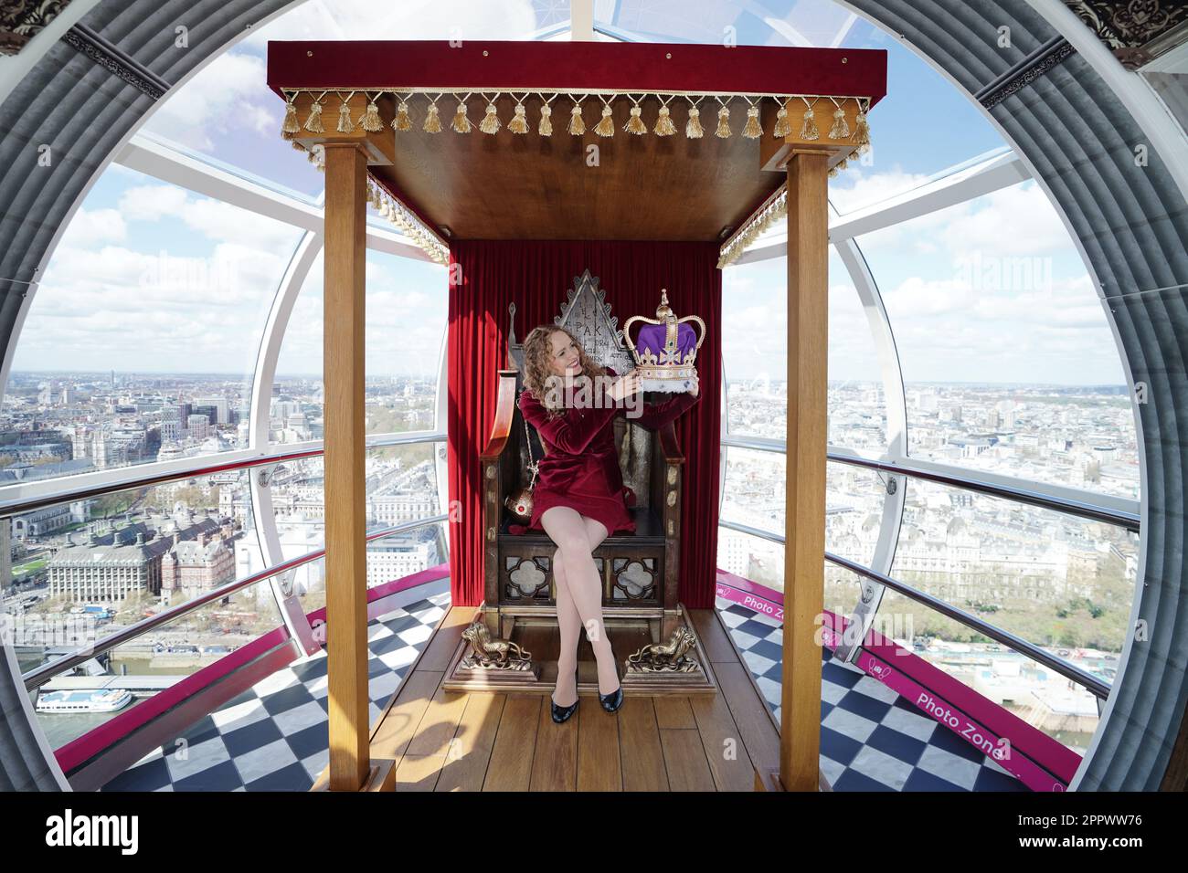 Historian Kate Williams has her picture taken inside a pod of the ...