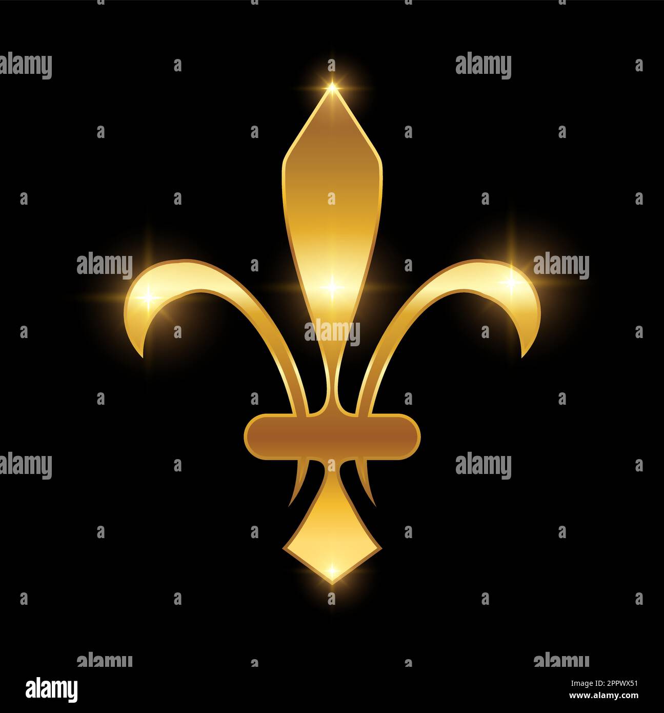Golden Fleur De Lis Logo Sign Stock Vector Image & Art - Alamy