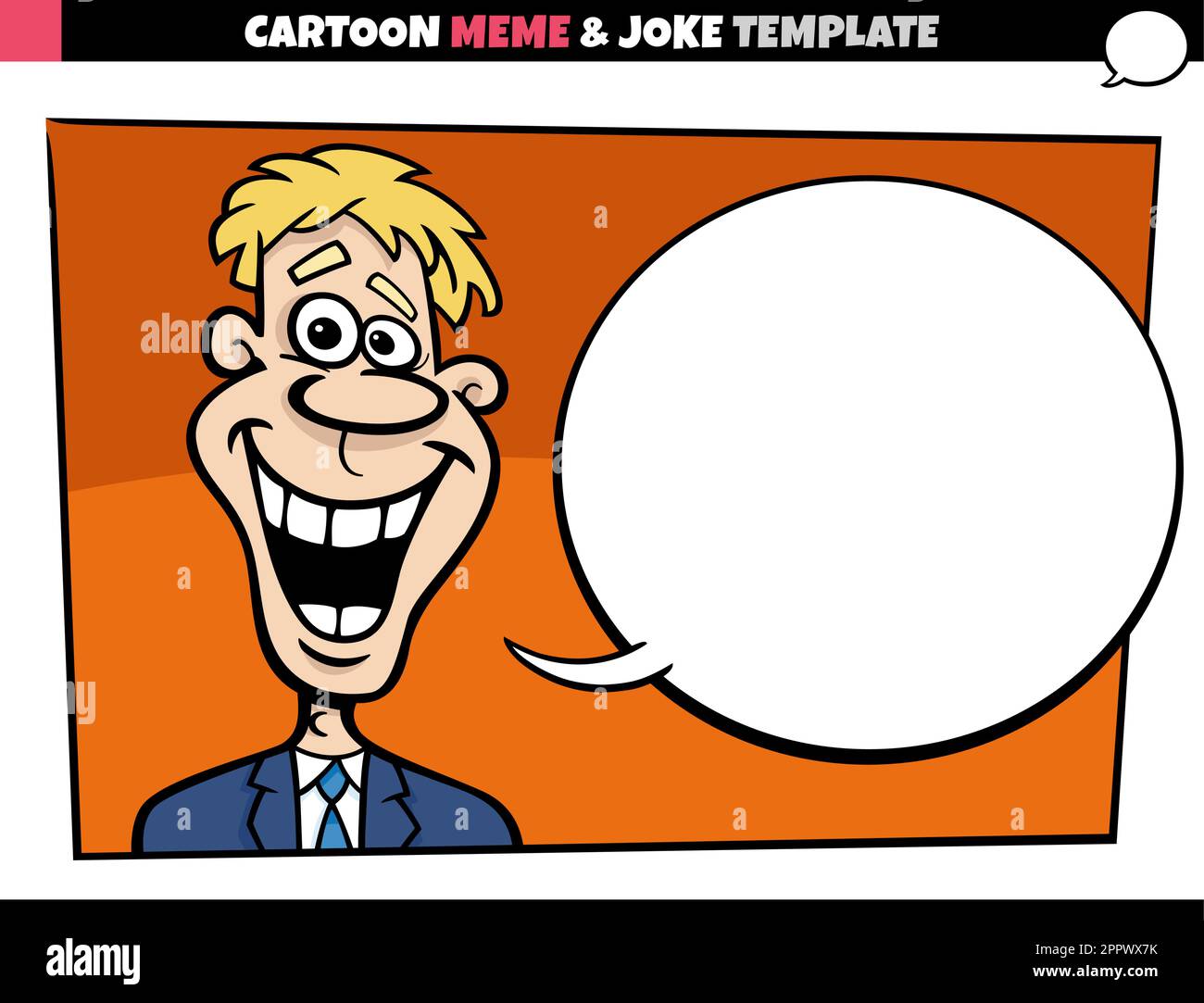 cartoon meme template with speech bubble and comic guy Stock Vector ...