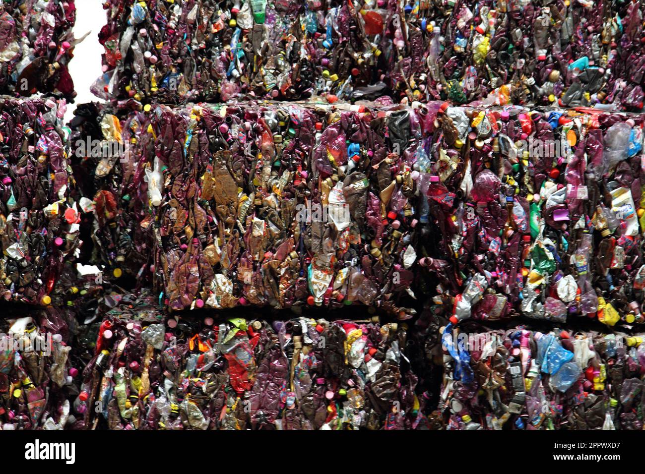 plastic pet bottle garbage as nice color background Stock Photo - Alamy