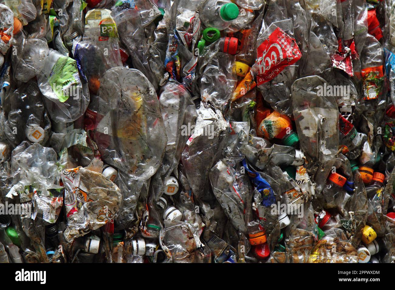 plastic pet bottle garbage as nice color background Stock Photo - Alamy