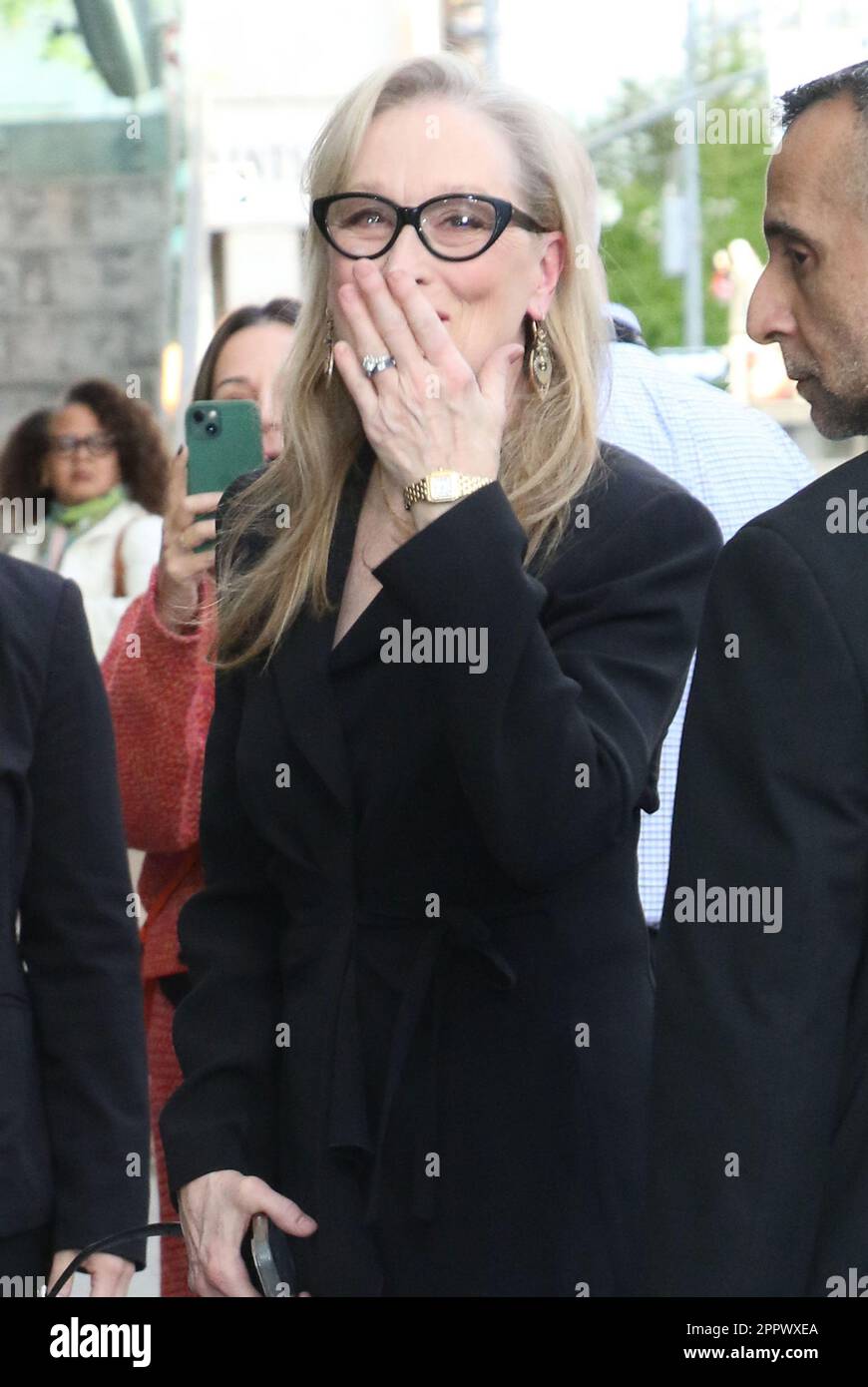 New York, NY, USA. 24th Apr, 2023. Meryl Streep seen arriving at the ...