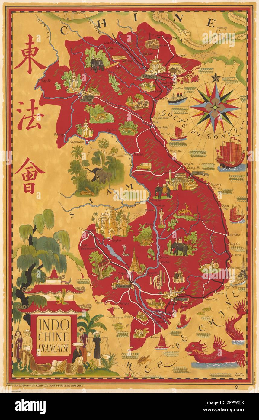 Indochine Francaise by Lucien Boucher 1945 Stock Photo - Alamy
