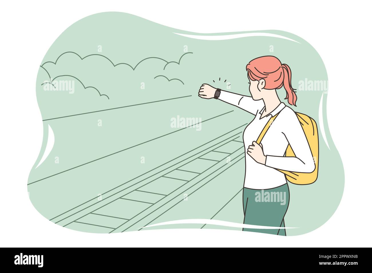 Outdoor train platform Stock Vector Images - Alamy