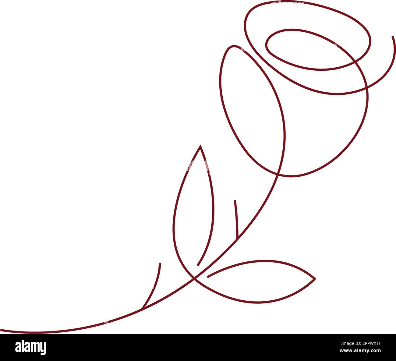 Red rose line art design illustration Stock Vector Image & Art - Alamy