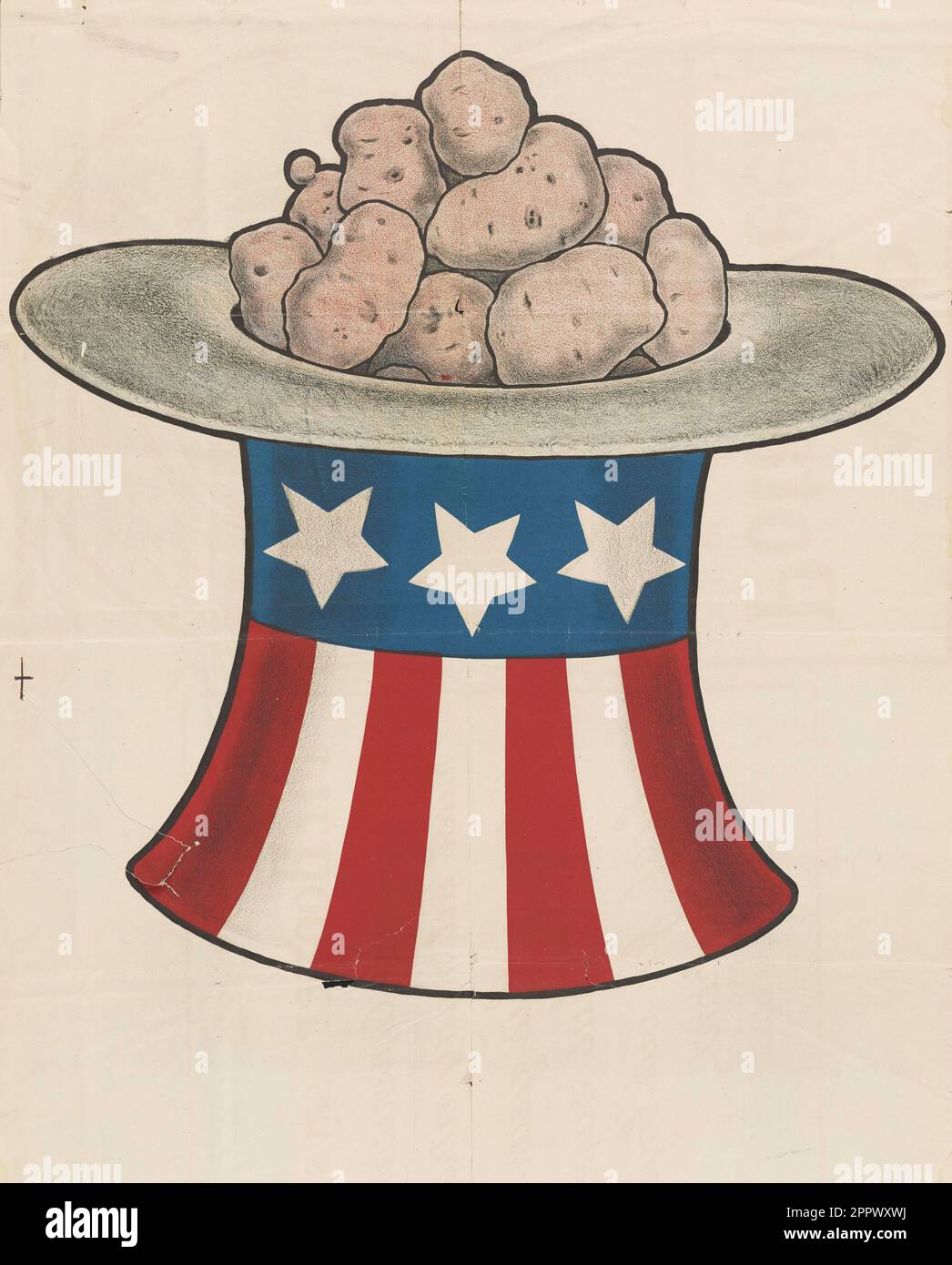 Graphic poster showing an Uncle Sam hat filled past the brim with ...