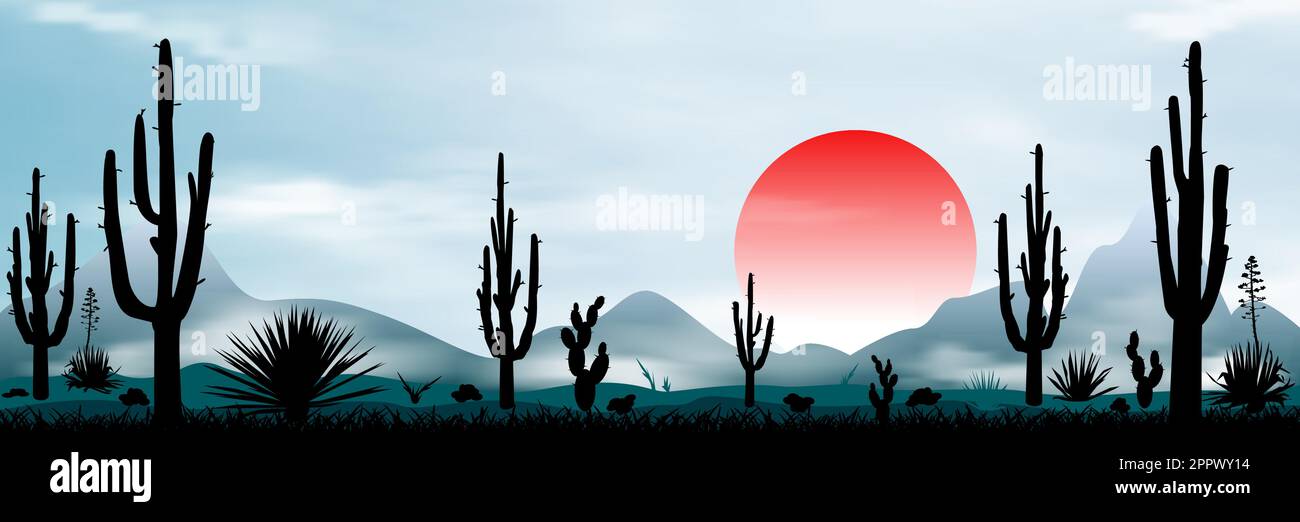 Early morning landscape in Stock Vector Images - Alamy