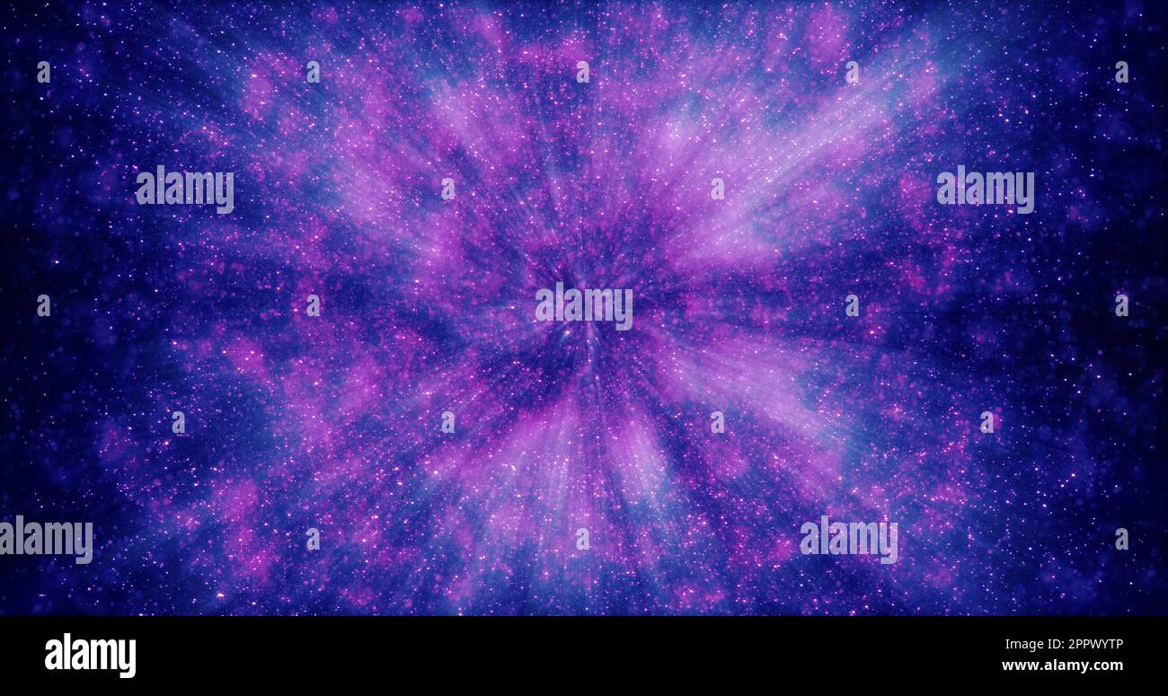 Purple and blue beautiful bright glowing shiny star particles flying in ...