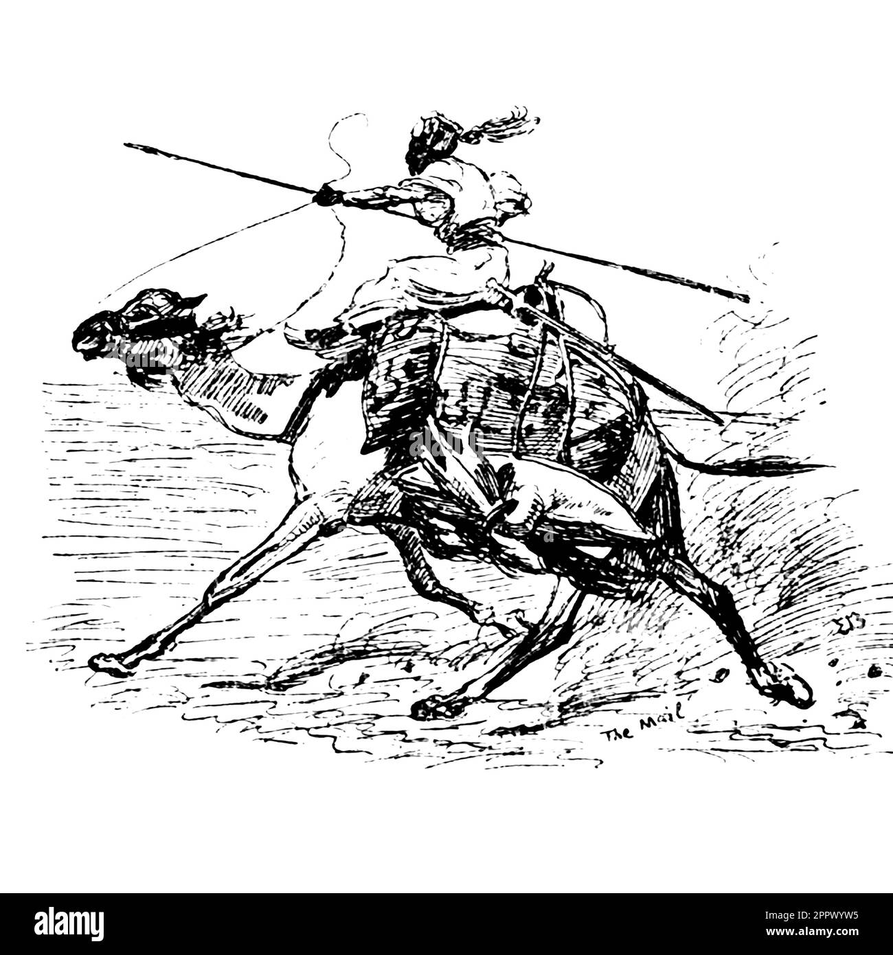 Camel Rider racing camels from the book ' From sketch-book and diary ...