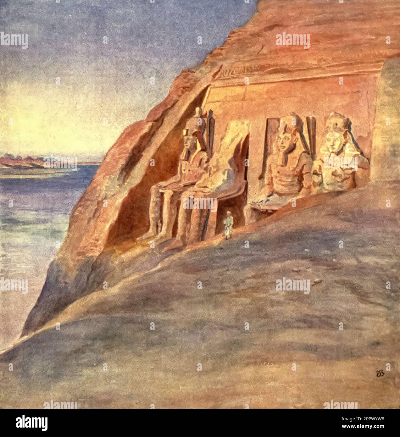 Abu Simbel at Sunrise from the book ' From sketch-book and diary ' by ...