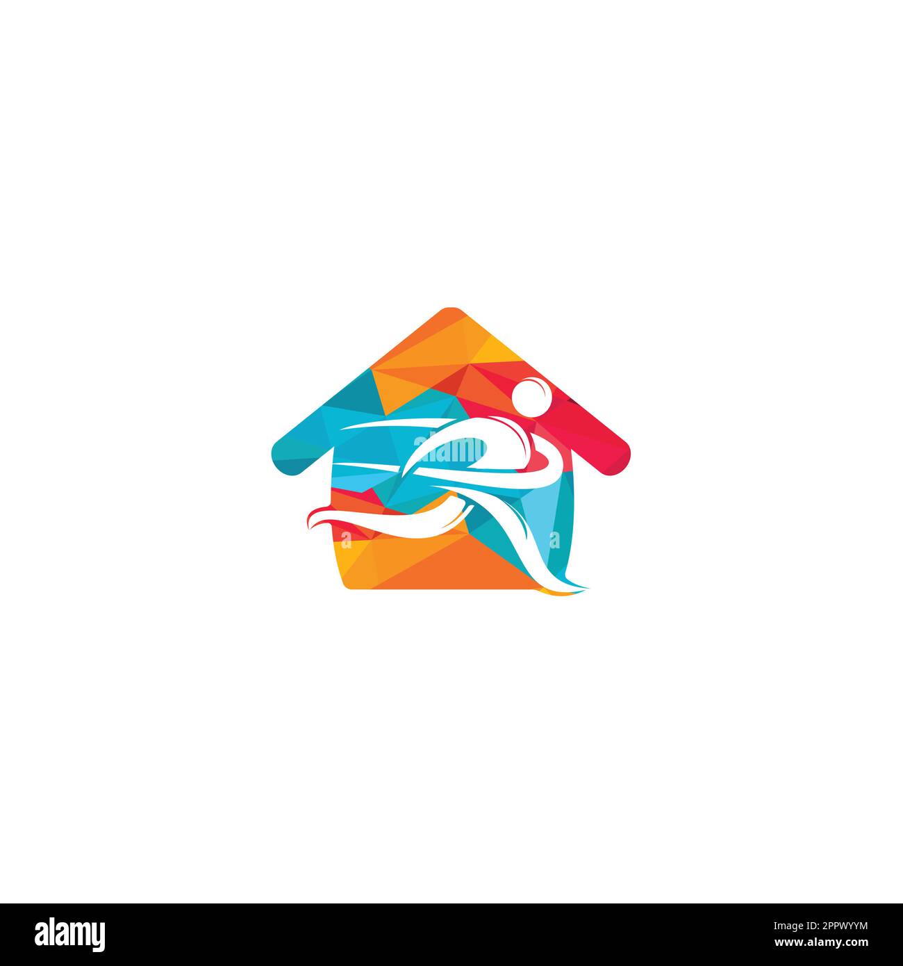 Running Man With Finish Ribbon Home Shape Logo Design. Marathon logo ...