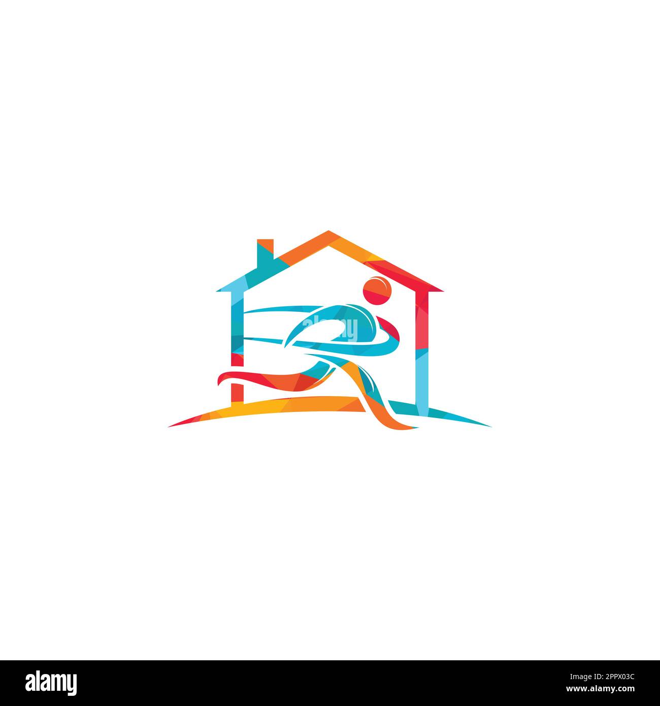 Running Man With Finish Ribbon Home Shape Logo Design. Marathon logo ...