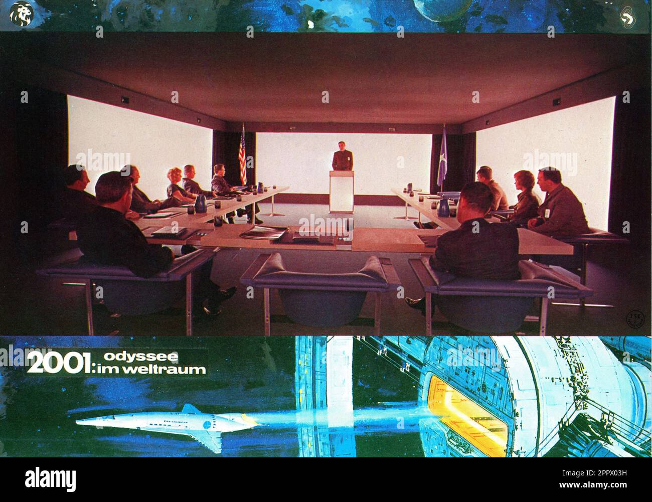 WILLIAM SYLVESTER in Moon Base Conference Room in 2001 : A SPACE ...