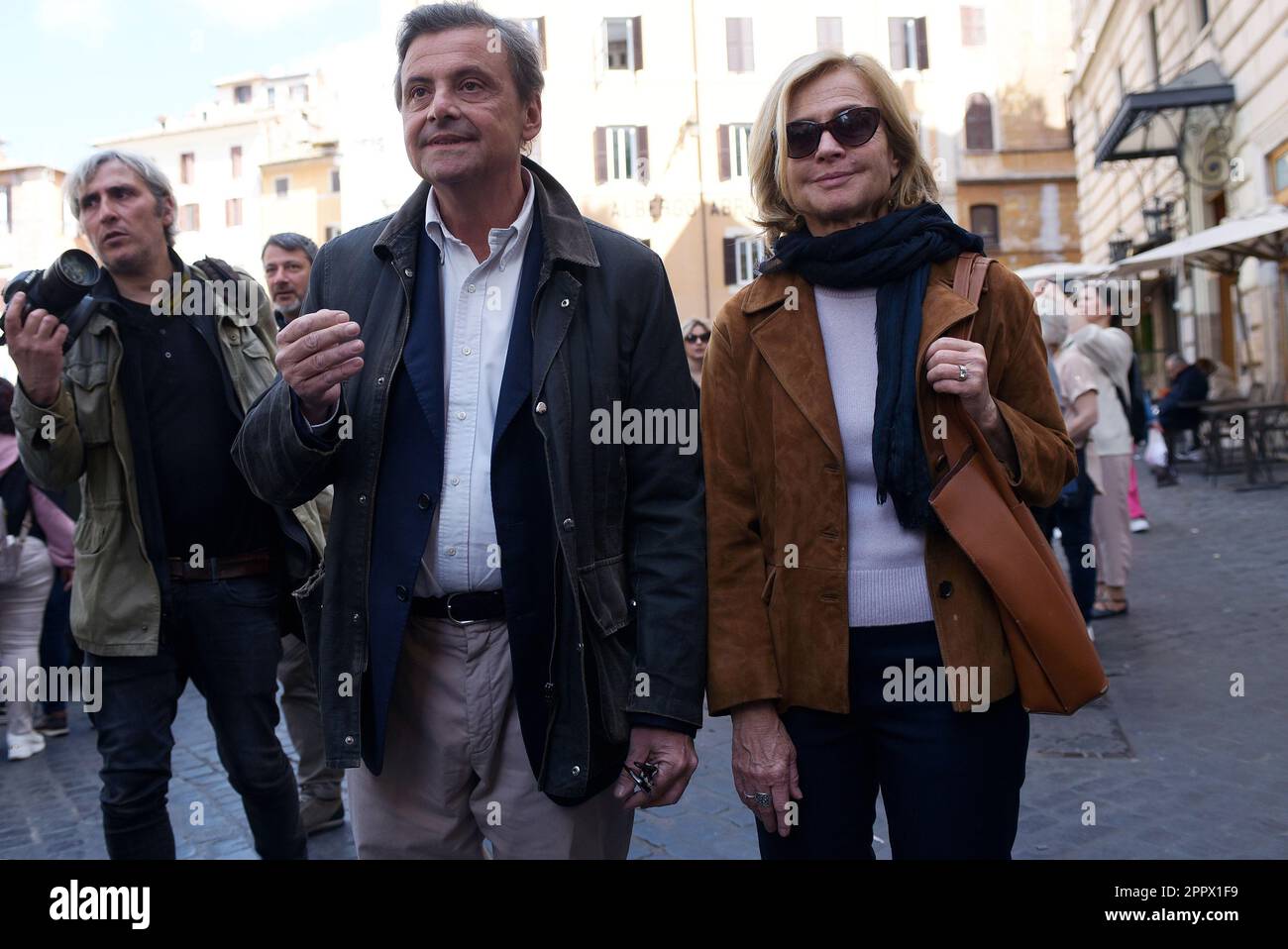 Rome, Italy. 25th Apr, 2023. Carlo Calenda and Violante Guidotti ...
