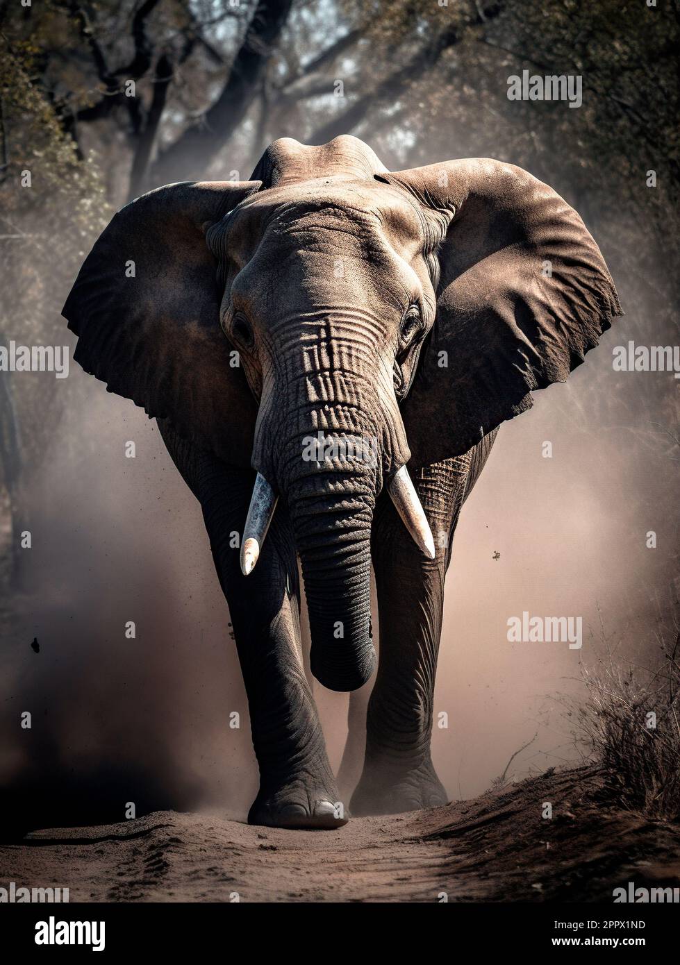African elephant front view hi-res stock photography and images - Alamy