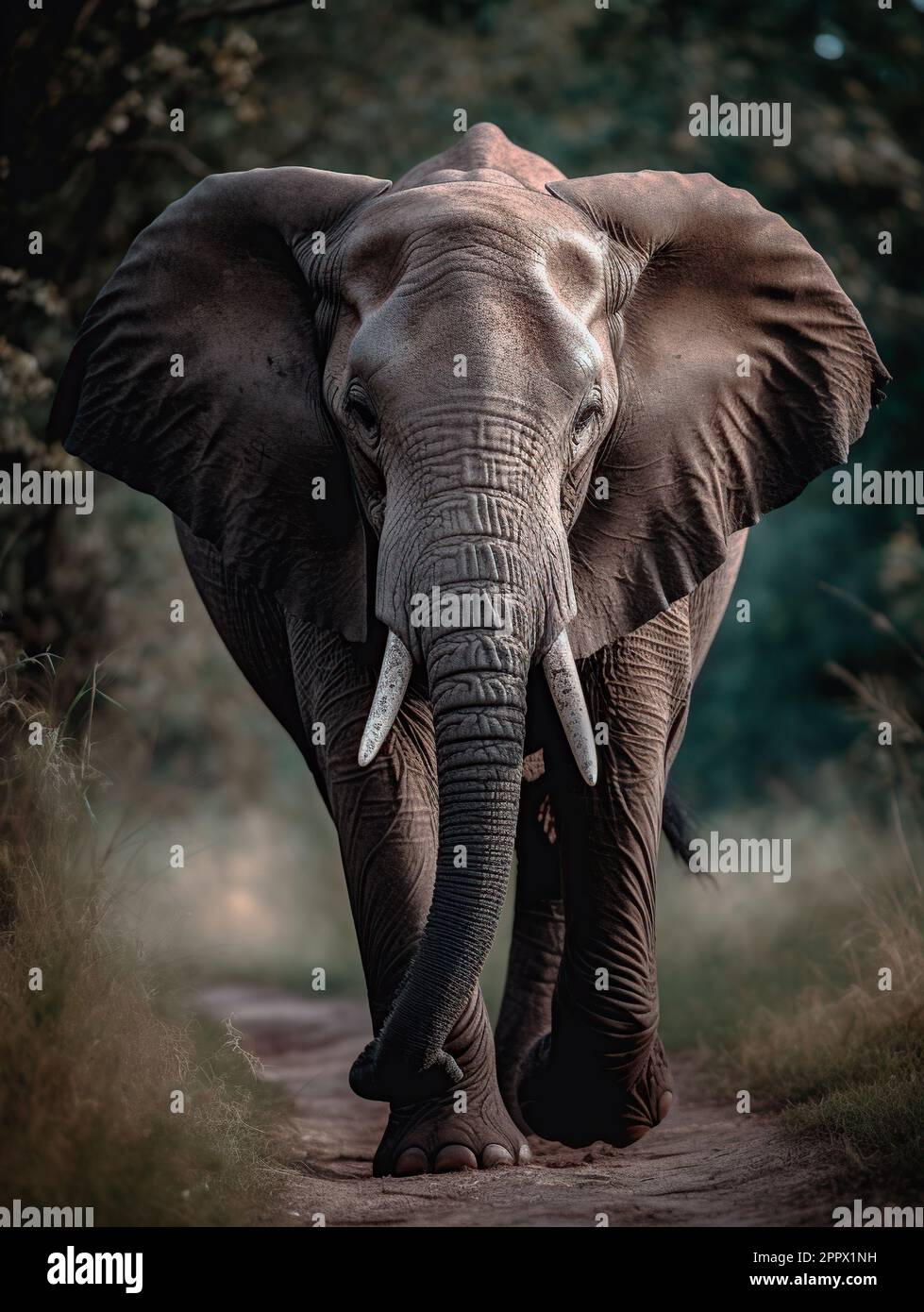 African elephant from front hi-res stock photography and images - Alamy