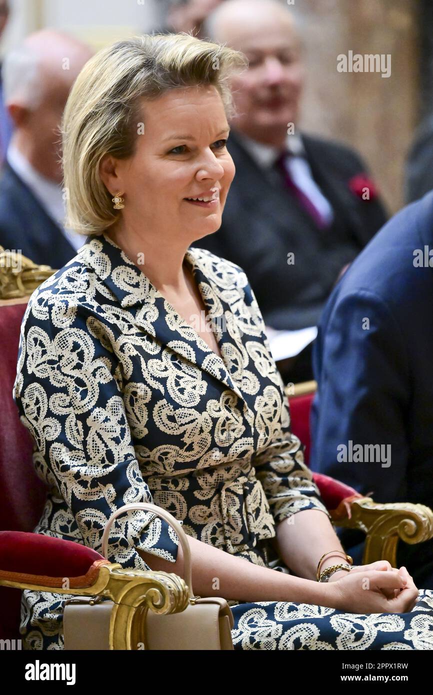 Brussels, Belgium. 25th Apr, 2023. Queen Mathilde of Belgium pictured ...
