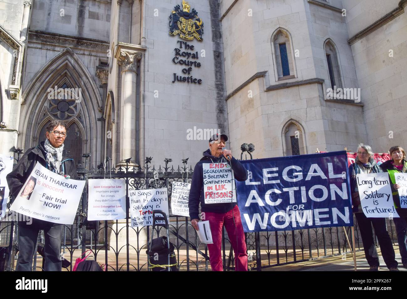 London, England, UK. 25th Apr, 2023. Protesters gathered outside the ...