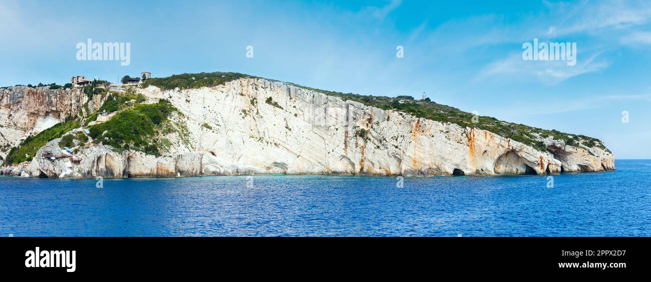 View of Blue Caves from ferry (Zakynthos, Greece, Cape Skinari ...