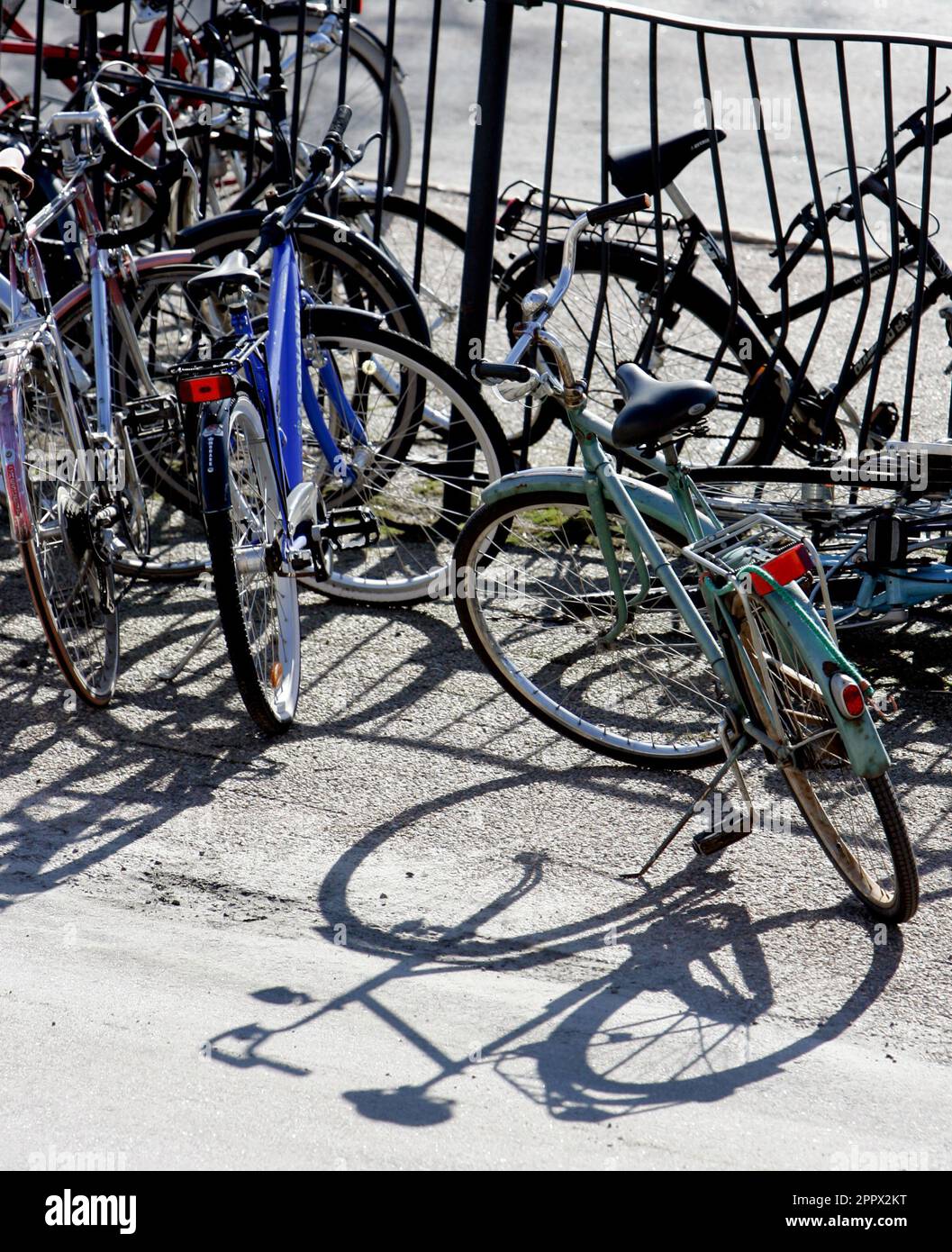 Bicycles in a bicycle parking lot Stock Photo - Alamy