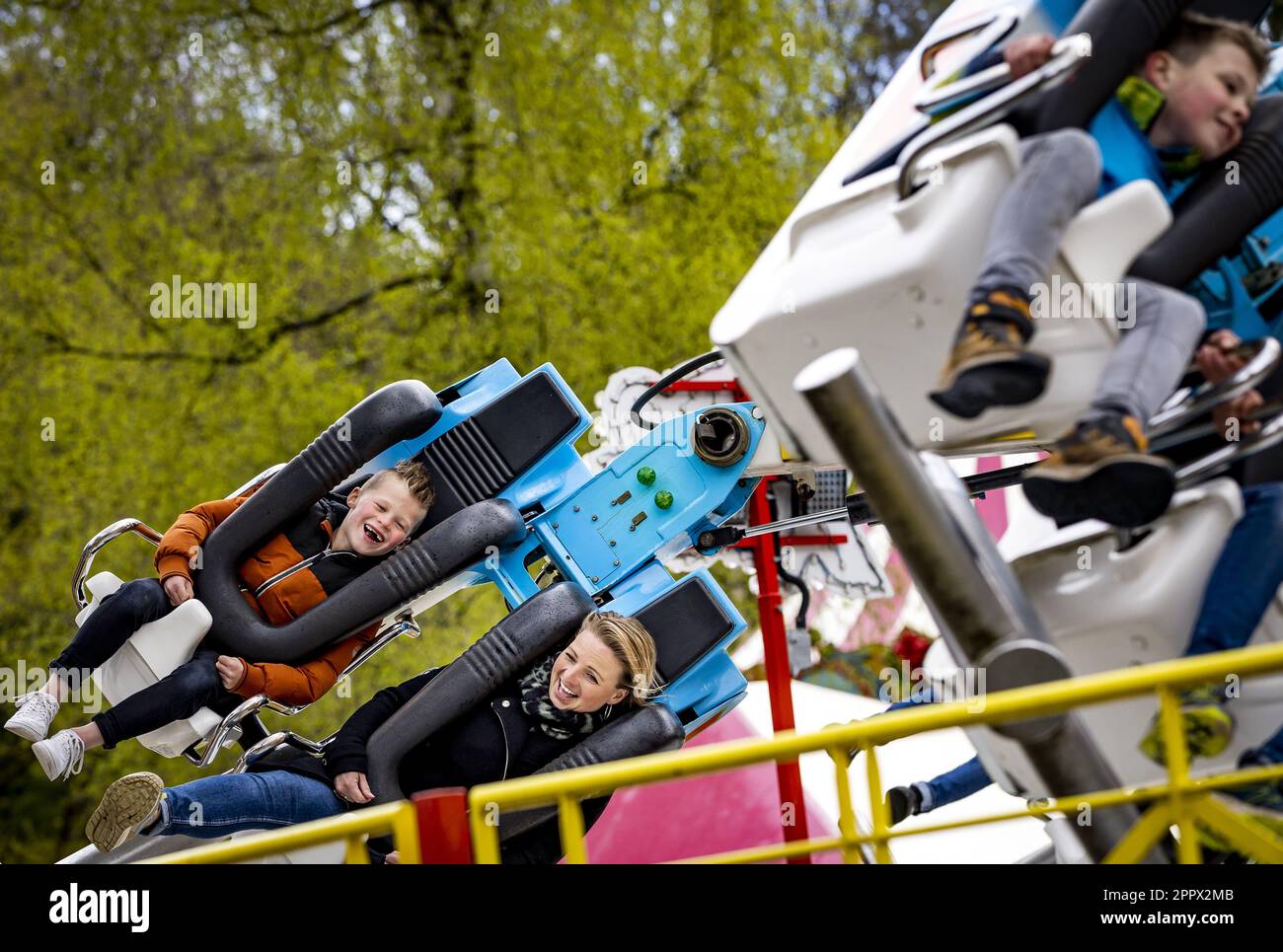 DROUWEN - Day trippers in Drouwenerzand amusement park. During the May ...