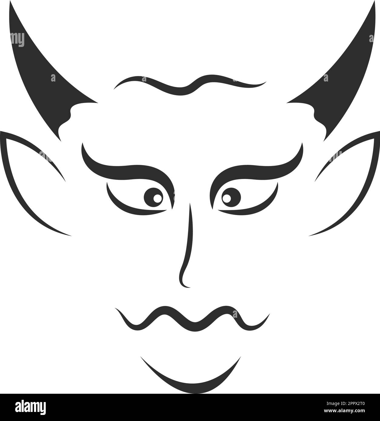 Devil Head Clipart Black And White