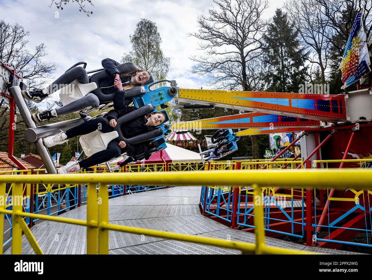 DROUWEN - Day trippers in Drouwenerzand amusement park. During the May ...
