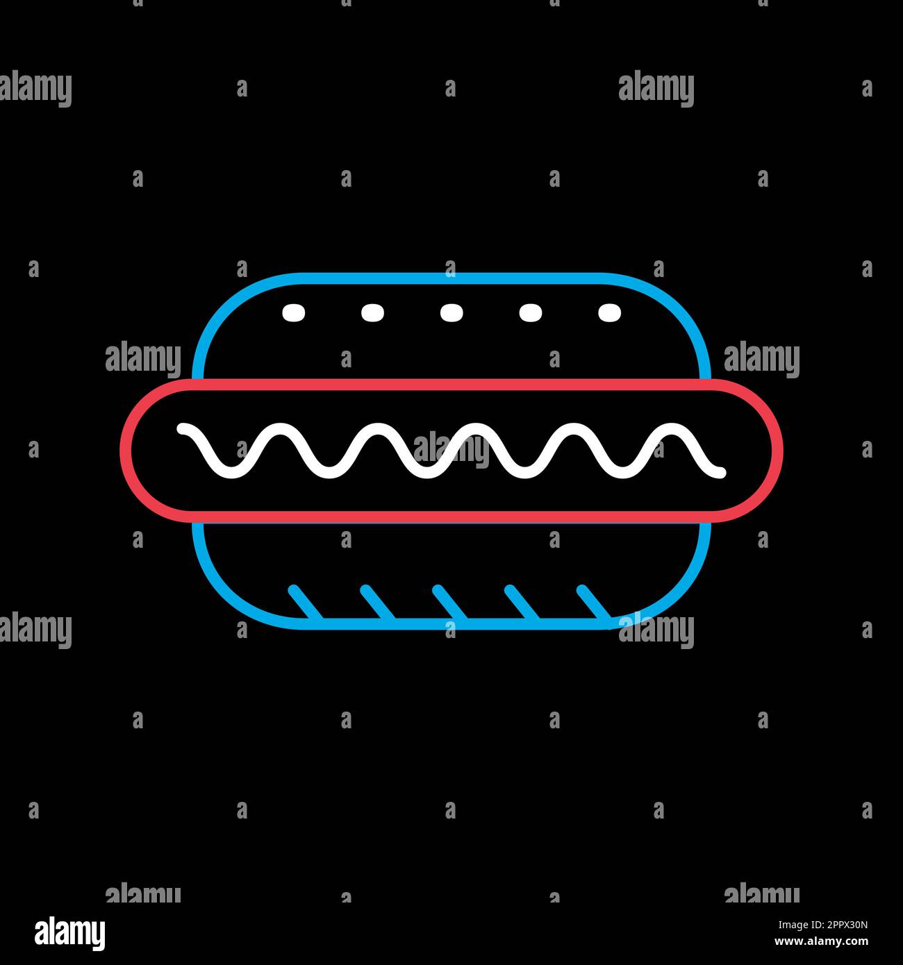 Hot dog vector icon. Fast food sign Stock Vector Image & Art - Alamy