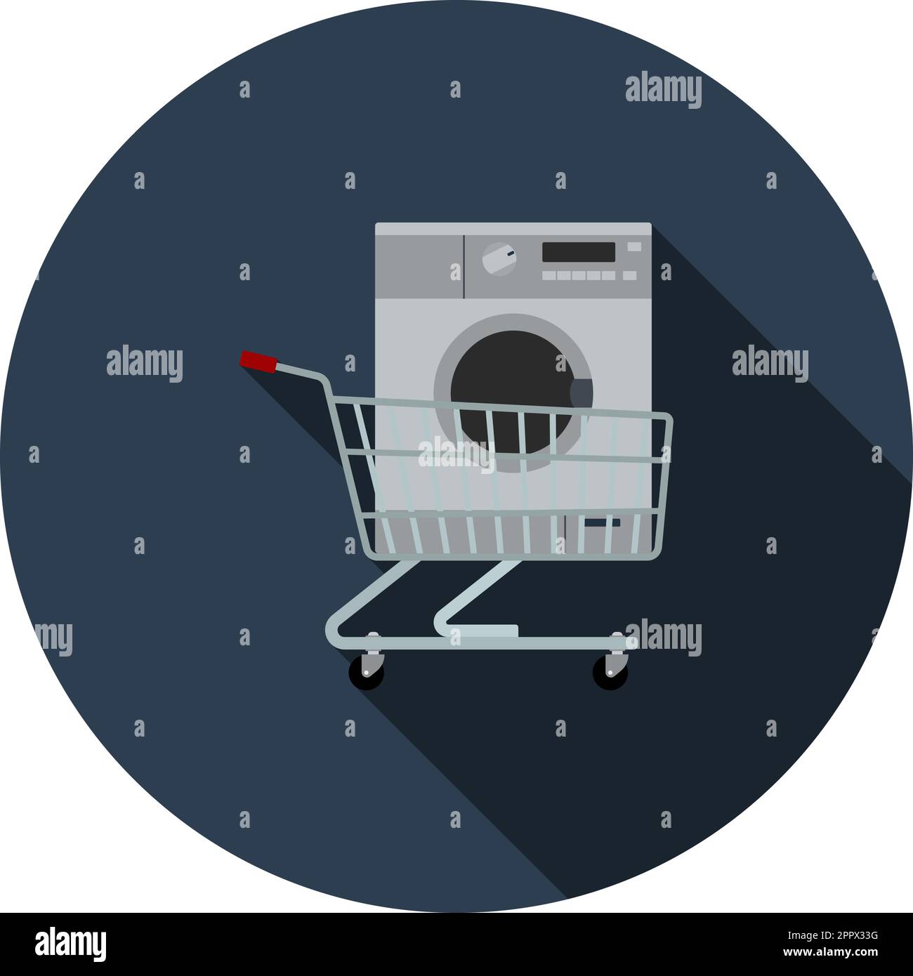 Shopping Cart With Washing Machine Icon Stock Vector Image & Art - Alamy