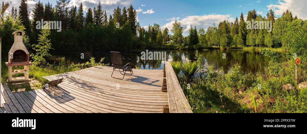 Beautiful scenic idyllic nordic swedish scandinavian rural countryside ...