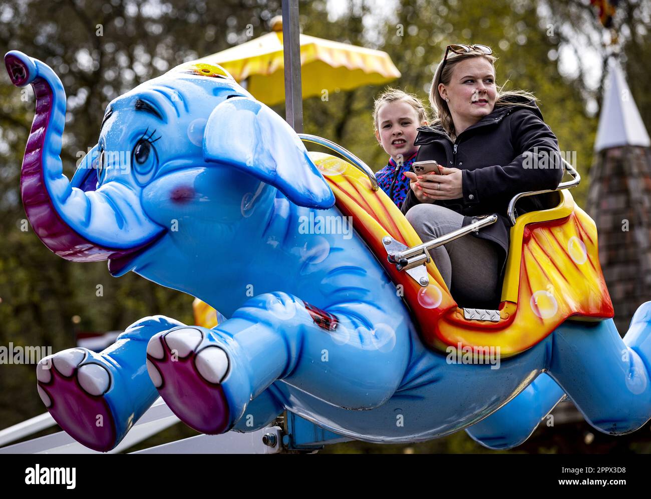 DROUWEN - Day trippers in Drouwenerzand amusement park. During the May ...