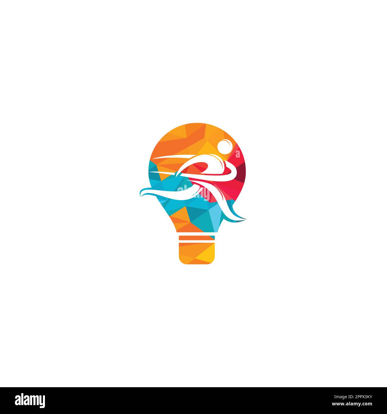 Creative Run Icon Logo Design. Bulb and running man vector logo design ...