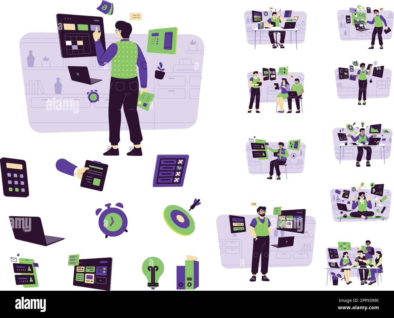 Working with data, science Stock Vector Images - Alamy