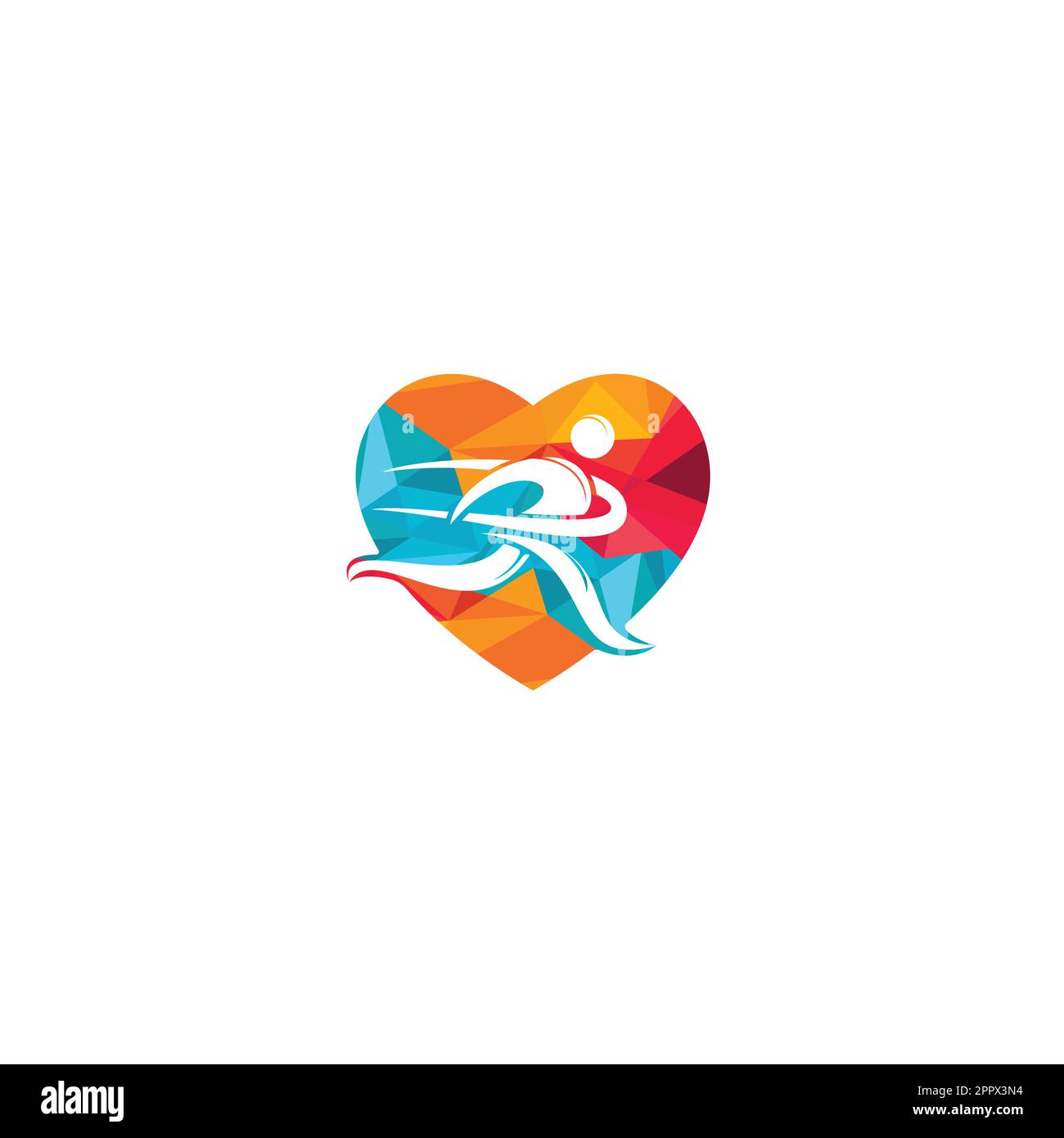 Running Man With Finish Ribbon Heart Shape Logo Design. Marathon logo ...