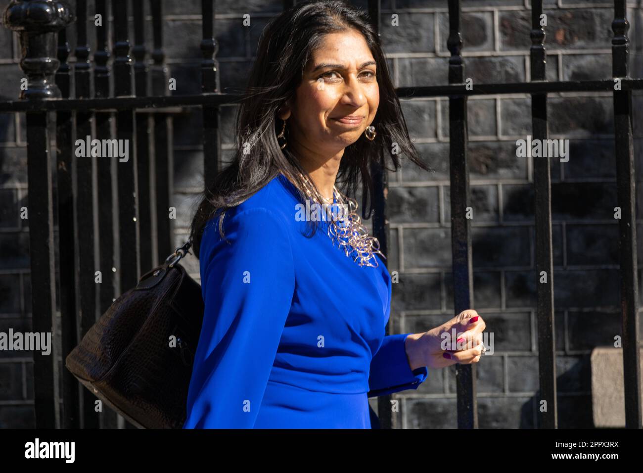 London, UK. 25th Apr, 2023. Suella Braverman, Home Secretary, arrives ...