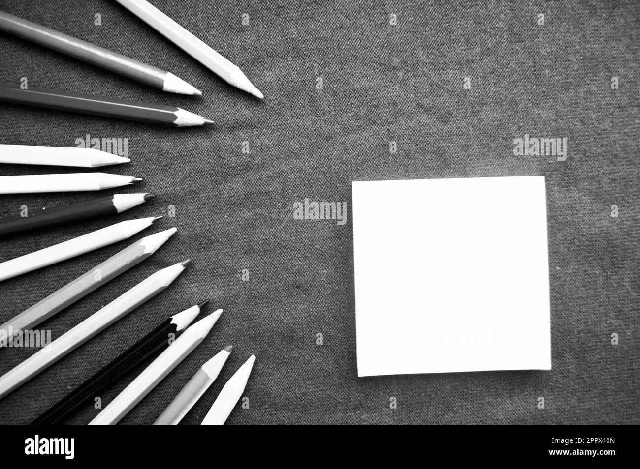 Book color pencils top Black and White Stock Photos & Images - Alamy