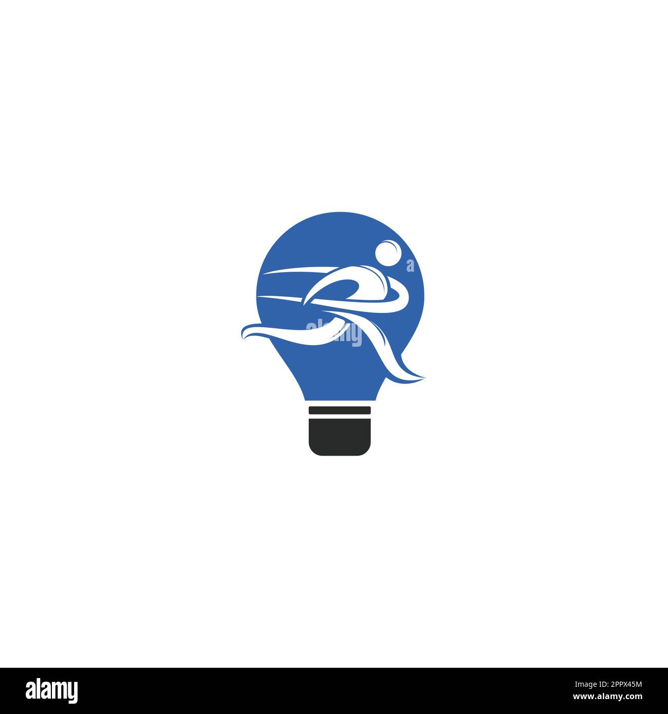 Creative Run Icon Logo Design. Bulb and running man vector logo design ...