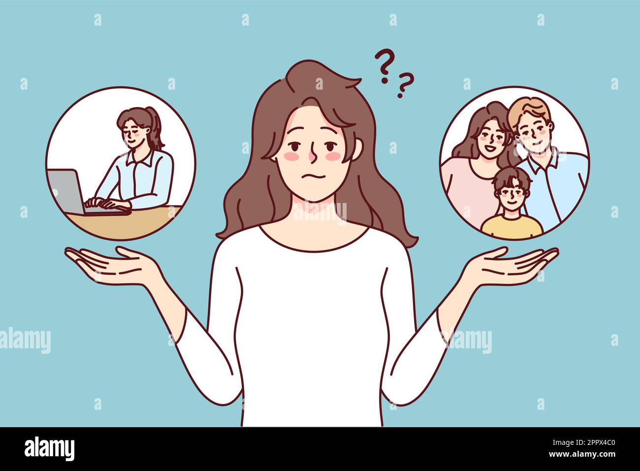 Confused woman choose between family and work Stock Vector Image & Art ... Confused woman choose between family and work Stock Vector Image & Art ...